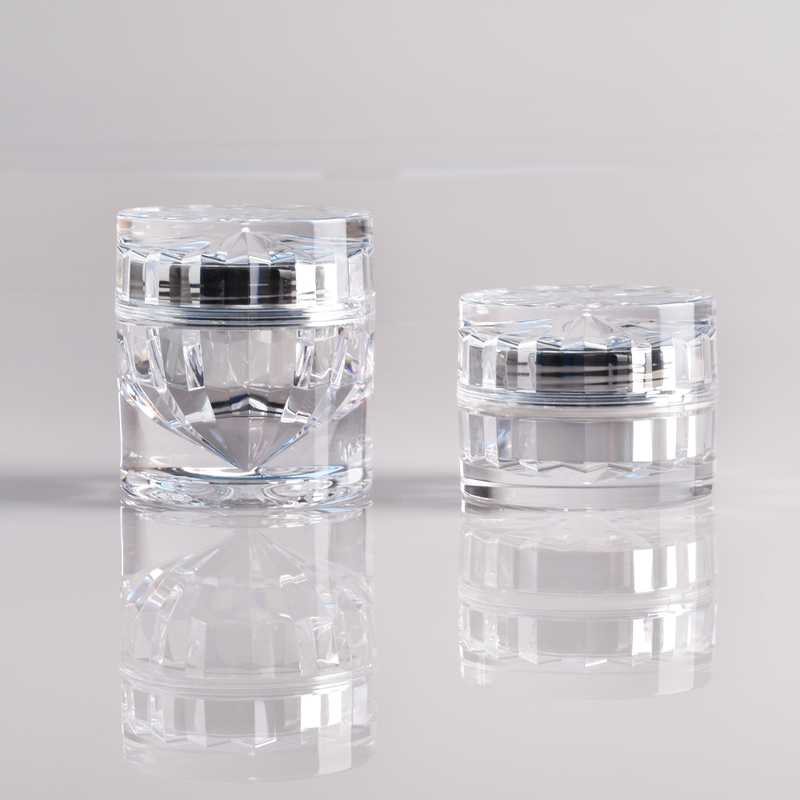 Luxury Shiny Cylinder Shape Golden/Silver Acrylic Cream Jar with ...